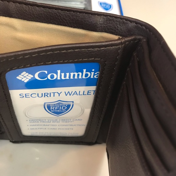 Columbia | Bags | Columbia Brown Security Leather Wallet New | Poshmark